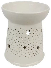 Porcelánová aromalampa bílá hvězdy 14 cm