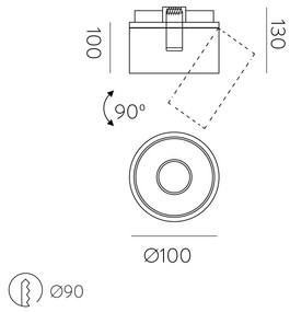 ACB Iluminacion Zapuštěné LED bodové svítidlo APEX, ⌀ 10 cm, 13W, CRI90 Barva: Černá, Stmívání: ON/OFF