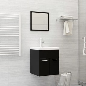 Set koupelnového nábytku černý dřevotříska 3070857