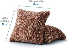 Bielastické potahy UNIVERSO NOVÉ žíhané hnědé povlaky na polštářky 2 ks (40 x 40 cm)
