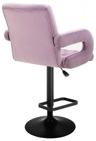 LuxuryForm Barová židle  BOSTON VELUR na černém talíři - fialový vřes