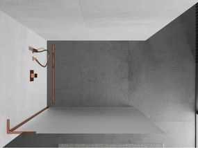 Mexen Kioto L, sprchová zástěna Walk-In 110 x 200 cm, 8mm sklo námraza, růžové zlato profil, 800-110-103-60-30