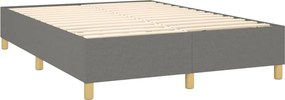 Box spring postel s matrací tmavě šedá 140x200 cm textil 3142658