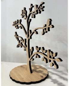 Li-Go "Strom" dekorace/stojan na šperky 30/40/50 cm provedení povrchu: dub, velikost: 30x30 cm, varianta: listy bez otvorů