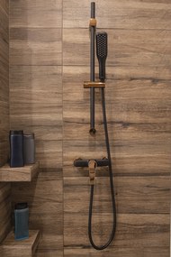 Kuchinox Alanis, sprchový sloup 70cm s ruční sprchovou soupravou, černá-růžové zlato, LAV-NQI_81A1