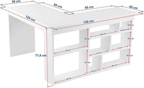 Rohový pracovní stůl v dekoru ořechu 120x130 cm Vesper – Kalune Design