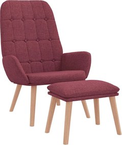 Relaxační křeslo s podnožkou vínové textil 3315155