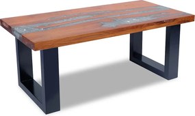 Konferenční stolek, teak a pryskyřice 100x50 cm 243467