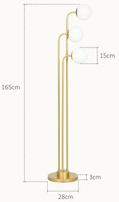 HOMCOM Stojací lampa s otočným stínítkem, 120W čtecí lampa, 1,65 m vysoká noční lampa s nožním spínačem, stojací lampa do ložnice, kanceláře, obývací…