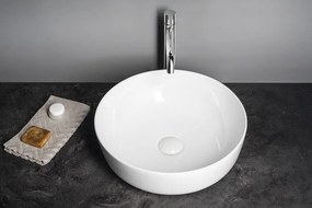 Sapho Rondea keramické umyvadlo na desku 41 cm bez otvoru pro baterii bez přepadu bílá AR445