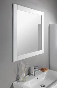Aqualine, FAVOLO zrcadlo v rámu 80x80 cm, bílá mat, FV080