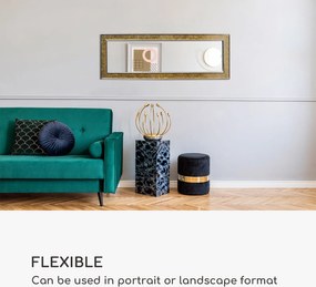 Casa Chic Norwich Zrcadlo Obdélníkový dřevěný rám 130 x 45 cm Mozaikový design