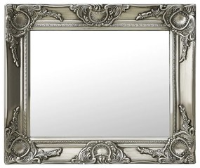 Nástěnné zrcadlo barokní styl 50 x 40 cm stříbrné - Default Title