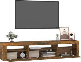 TV skříňka s LED osvětlením kouřový dub 195x35x40 cm 3152743