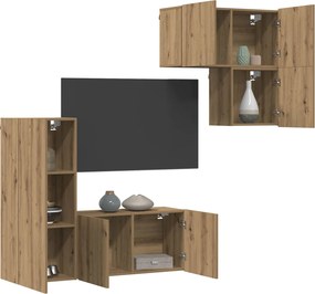 Televizní skříň 4 ks Artisanový dub Kompozitní dřevo 3402765