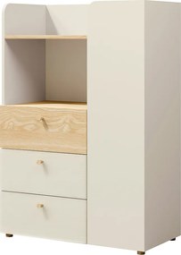 YUKI a | regál 7 | 80 cm | policový | bežovošedá/dub