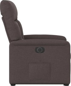 Elektrické zvedací polohovací křeslo tmavě hnědé textil 3303057