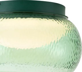 Art Deco Stropní svítidlo zelené se sklem vč. LED 3-krokové stmívatelné - Thimble