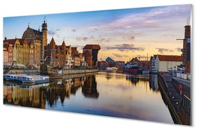 akrylový obraz Port of Gdańsk řeky svítání 140x70 cm
