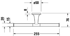Duravit Starck T - Dvojitý držák na toaletní papír, černá matná, 0099384600