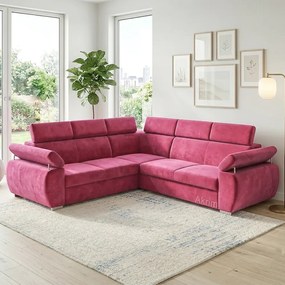 Sedací souprava BASTON | 260x260 cm | rozkládací + úložný prostor na levo | VÝBĚR TKANIN