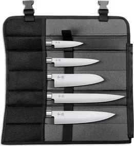 KAI Sada nožů Wasabi Black / 5 ks + kuchařská taška / Nerezová ocel 6A