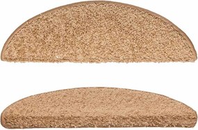 Schodové rohože 15 ks 56 x 17 x 3 cm béžové, půlkulaté 133894