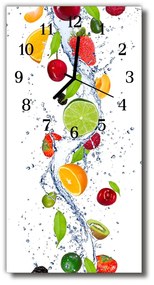 Skleněné hodiny vertikální Kuchyně ovoce barevná voda