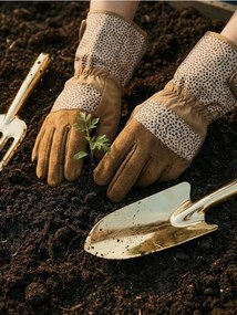 Sinsay - Zahradnické rukavice s puntíky - béžová