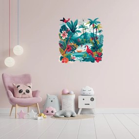 PIPPER. Kruhová samolepka na zeď "Barevná džungle" Velikost: 60cm