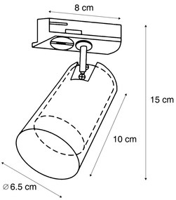 Moderní bodové svítidlo zlaté s jantarovým sklem pro 1fázový kolejnicový systém - Iconic Lloyd