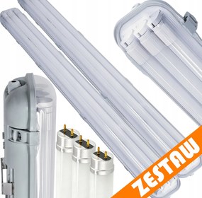 SADA Hermetického LED svítidla 120cm 3xG13 s reflektorem + 18W LED trubice