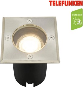 TF 322802TF TELEFUNKEN venkovní svítidlo do země, vodotěsné IP67, tvrzené sklo, GU10 patice, hranaté - BRILONER