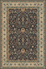 Kusový koberec vlněný Agnella Isfahan Klimene Granat Modrý Rozměr: 160x240 cm
