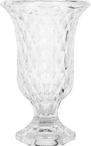 Transparentní skleněná váza s dekorem M - Ø 15*23 cm
