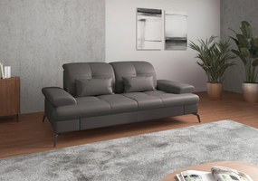 XXXLutz TŘÍMÍSTNÁ POHOVKA, mokka, kombinace pravá kůže/látka Sit & More - Pohovky - 00014401171W