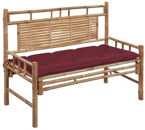 Zahradní lavice s poduškou 120 cm bambus 3063900
