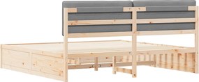 Rám postele s čalouněným čelem s čelo Světle šedá 200 x 200 cm 3398209