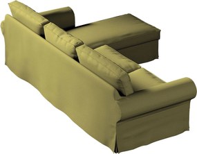 Potah na pohovku IKEA Ektorp 2-místná s lenoškou barva zelená látka pletený vzor