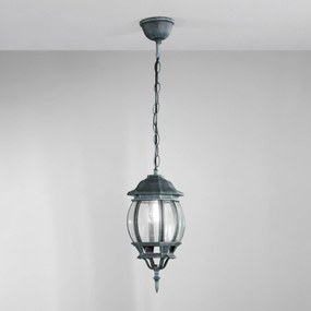 FAN LANT-SANTIAGO/S1 Závěsné venkovní svítidlo SANTIAGO černá/zelená, 1xE27, IP44, 15,5 x 107,5 cm - FANEUROPE