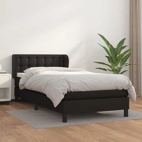 Box spring postel s matrací černá 90x200 cm umělá kůže 3127289