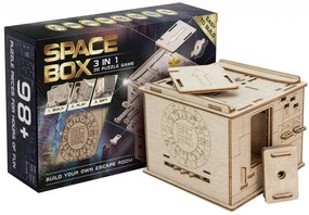 Hlavolam escape welt dřevěná stavebnice a hlavolam 3 v 1 3d space box