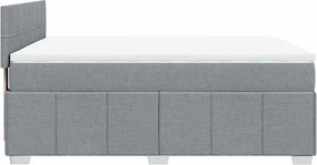 Box spring postel s matrací světle šedá 140 x 190 cm textil 3287063