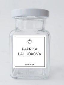 Samolepka na kořenky PAPRIKA LAHŮDKOVÁ bílá 5 × 5 cm základní písmo