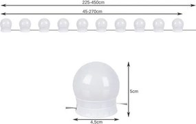 LED světla na zrcadlo k toaletnímu stolku 10 ks Izoxis 18910