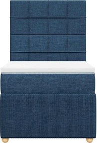 Box spring postel s matrací modrá 90x200 cm textil 3291945