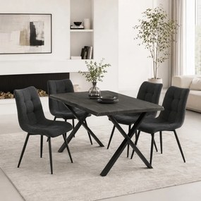 Jídelní stůl HT-F4318 GREY, mdf, šedý dub (180 x 90) cm Šedá