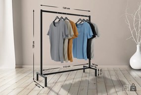Stojan na oblečení Melva 120x38x120 - Černá