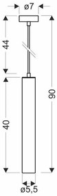 Candellux Černý závěsný lustr Tubo 40cm pro žárovku 1x GU10 98-68125