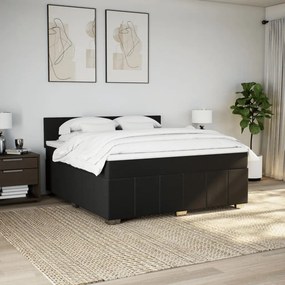 Box spring postel s matrací černá 180x200 cm textil 3287142